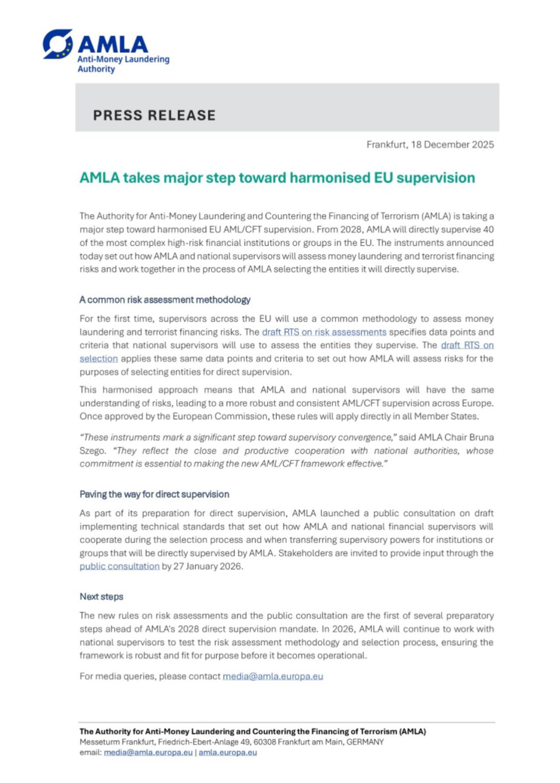 Two New EU AML Regulatory Technical Standards - Anti-Money Laundering