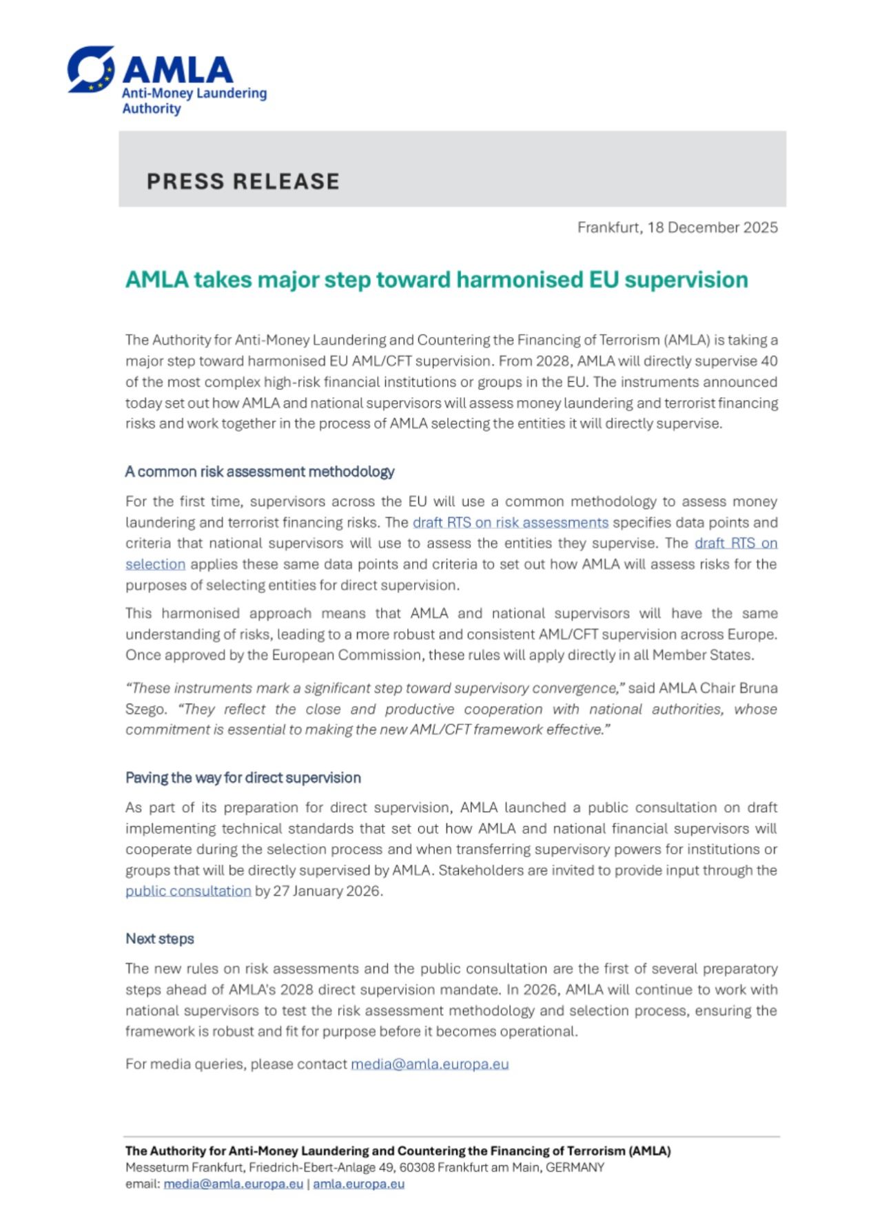 Two New EU AML Regulatory Technical Standards - Anti-Money Laundering